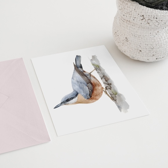 Art | Redbreasted Nuthatch Bird Wall Art Watercolor Illustration Print ...